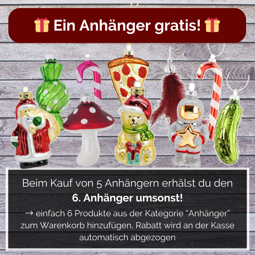 Anhänger Nussknacker aus Glas Glanz 9 cm