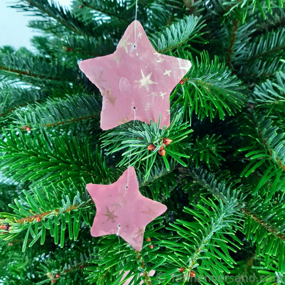 Girlande Sterne aus Capiz Rosa Gold 7 x 180 cm